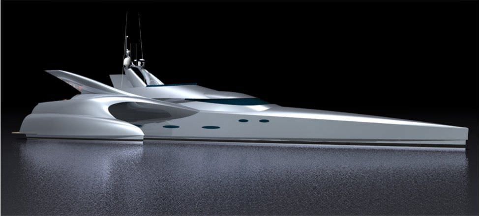 Power trimaran luxury mega-yacht - Silver Moon - LOMOcean Design ...