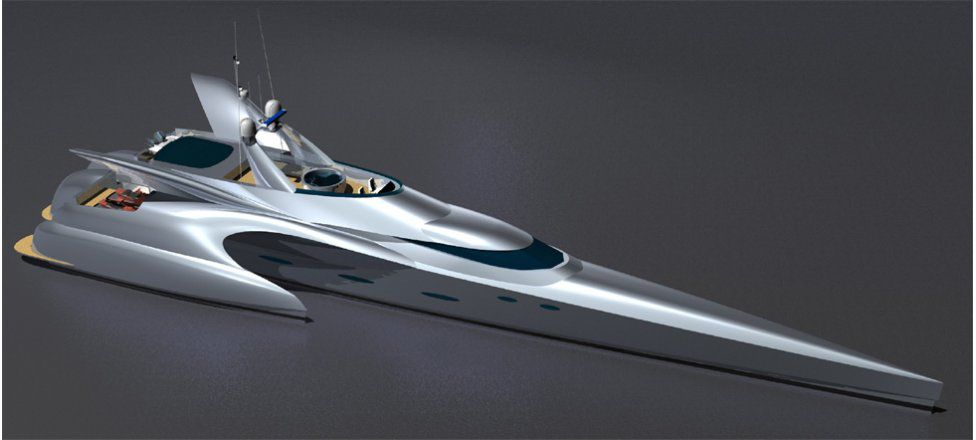 Power trimaran luxury mega-yacht - Silver Moon - LOMOcean Design ...