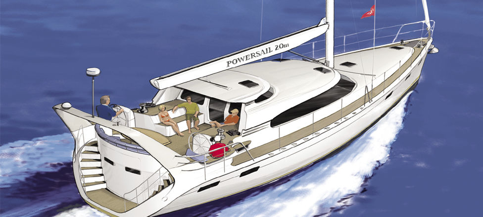 Cruising sailing yacht / motorsailer / open transom - LOMOcean Design