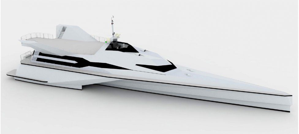 Power trimaran luxury super-yacht - EX-3 Javelin - LOMOcean Design ...