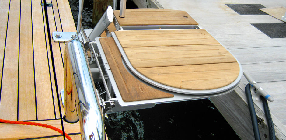 Yacht ladder - UMT MARINE LLC - lateral / boarding / custom