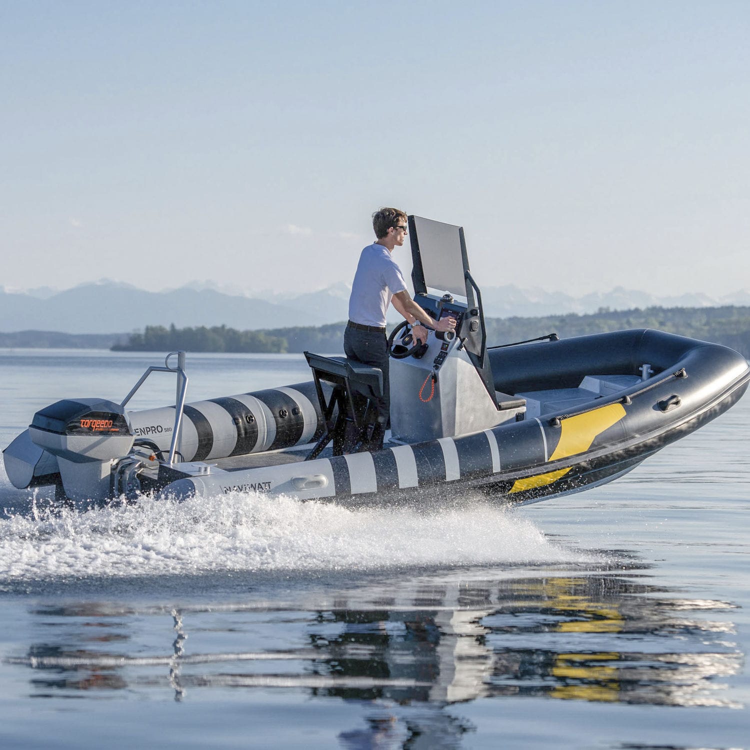 Outboard inflatable boat - ZenPro 580 - NAVIWATT - electric / RIB ...