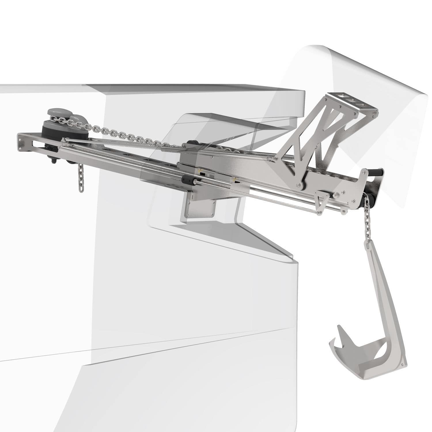 Telescopic bow roller - BWR Series - Seasmart - stainless steel