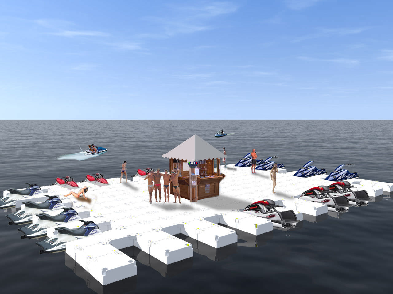 Floating dock - TAFF - Modular Floating System - modular / mooring / jet-ski
