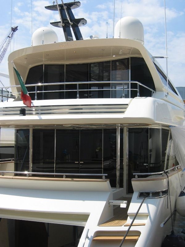 Sliding sliding glass door - Tecnoinox - stern / for yachts
