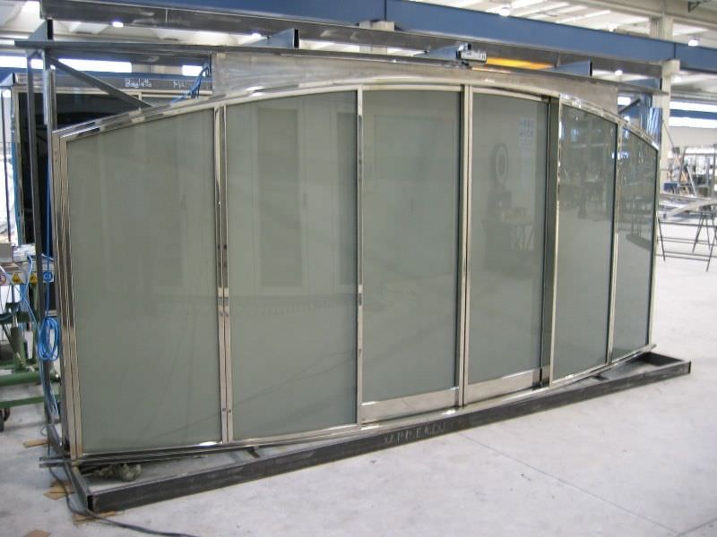 Sliding sliding glass door - Tecnoinox - stern / for yachts