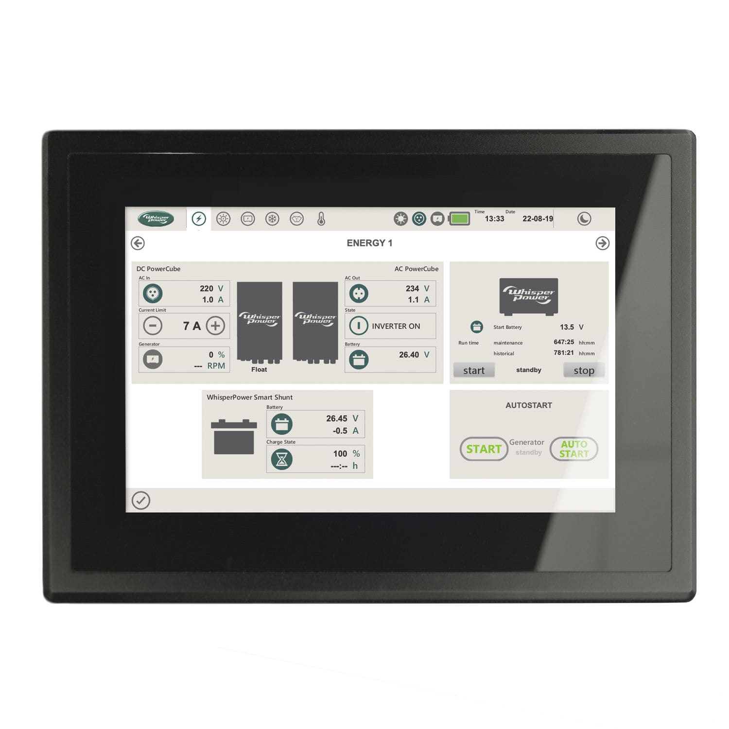 Ship monitoring and control panel - WhisperTouch - WhisperPower - touch ...
