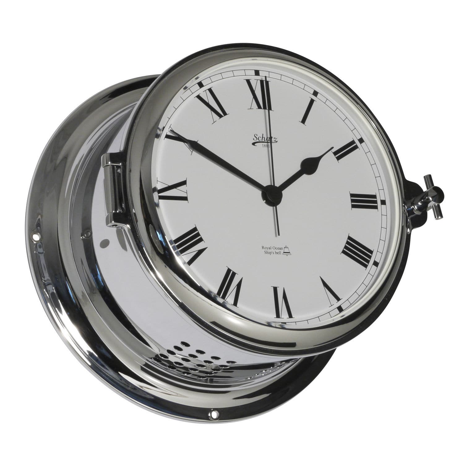 Bell clock - 483 CS - Delite - analog / chrome / brass