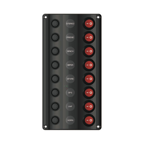 Boat switch panel - 10028-BK - AAA WORLD-WIDE ENTERPRISES LTD. - current