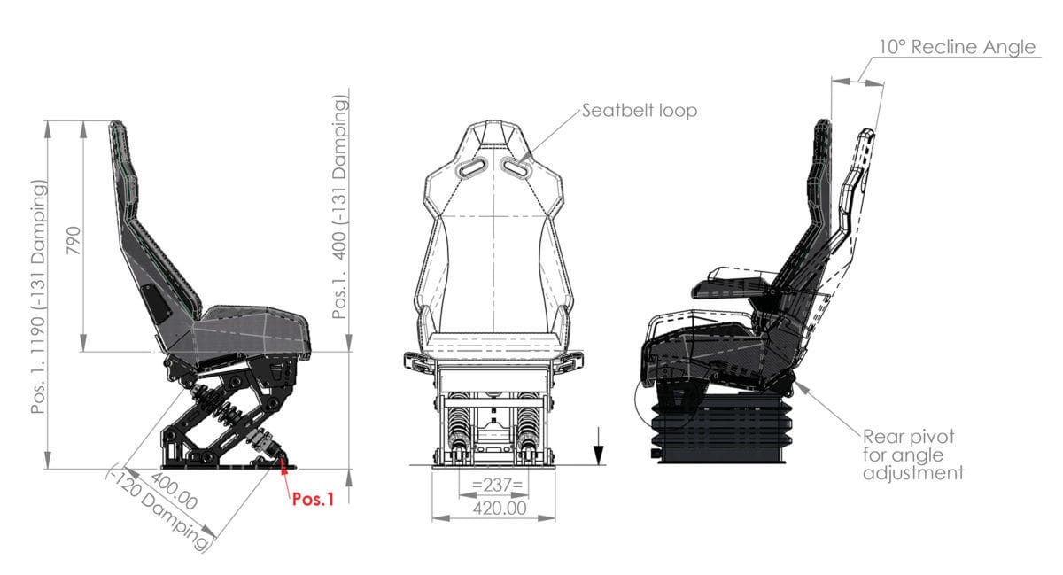 Helm seat - 3000 FC - Alu Design & Services AS - for boats / with ...