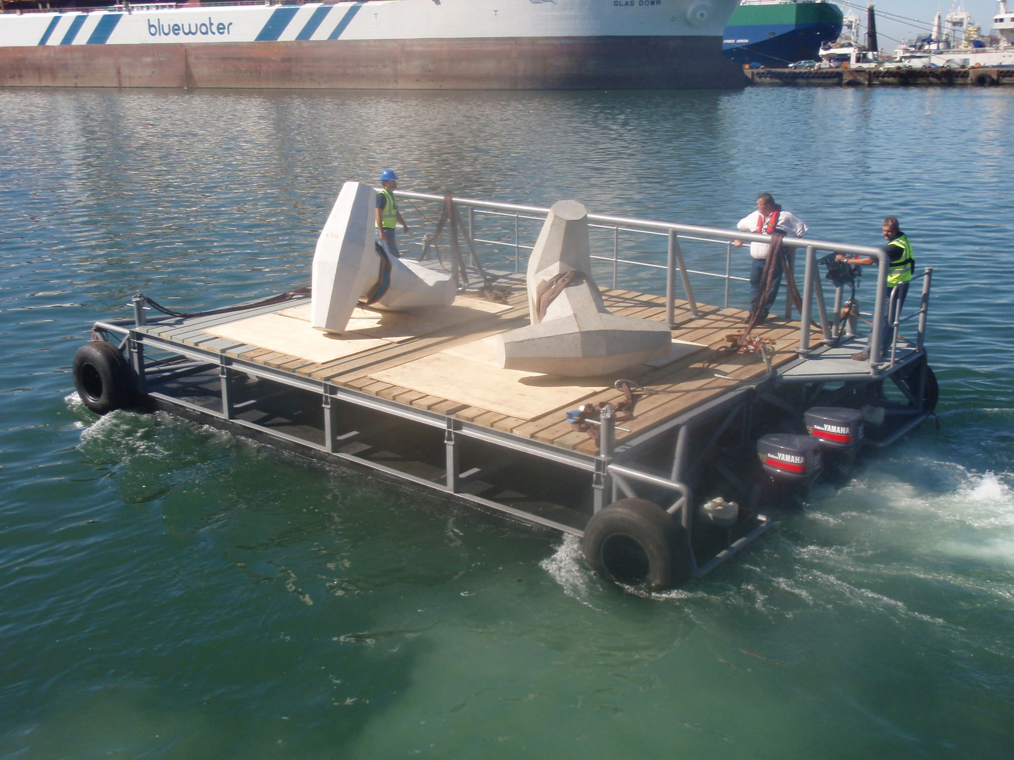 Work barge - Tristan - Rhino Marine Products (Pty) Ltd - outboard