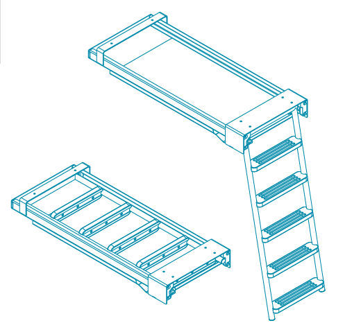 Boat ladder - 01.075 series - TR INOX - retractable / telescopic / swim