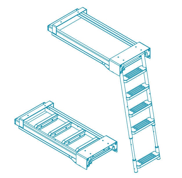 Boat ladder - 01.075 series - TR INOX - retractable / telescopic / swim