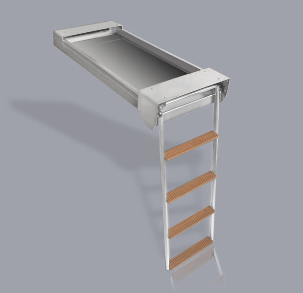 Boat ladder - 01.714 - TR INOX - retractable / swim / platform