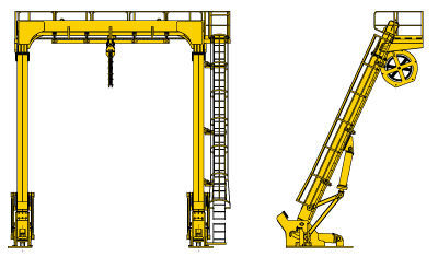 Ship lifting A-frame for ships - FIXED - Allied Marine Crane