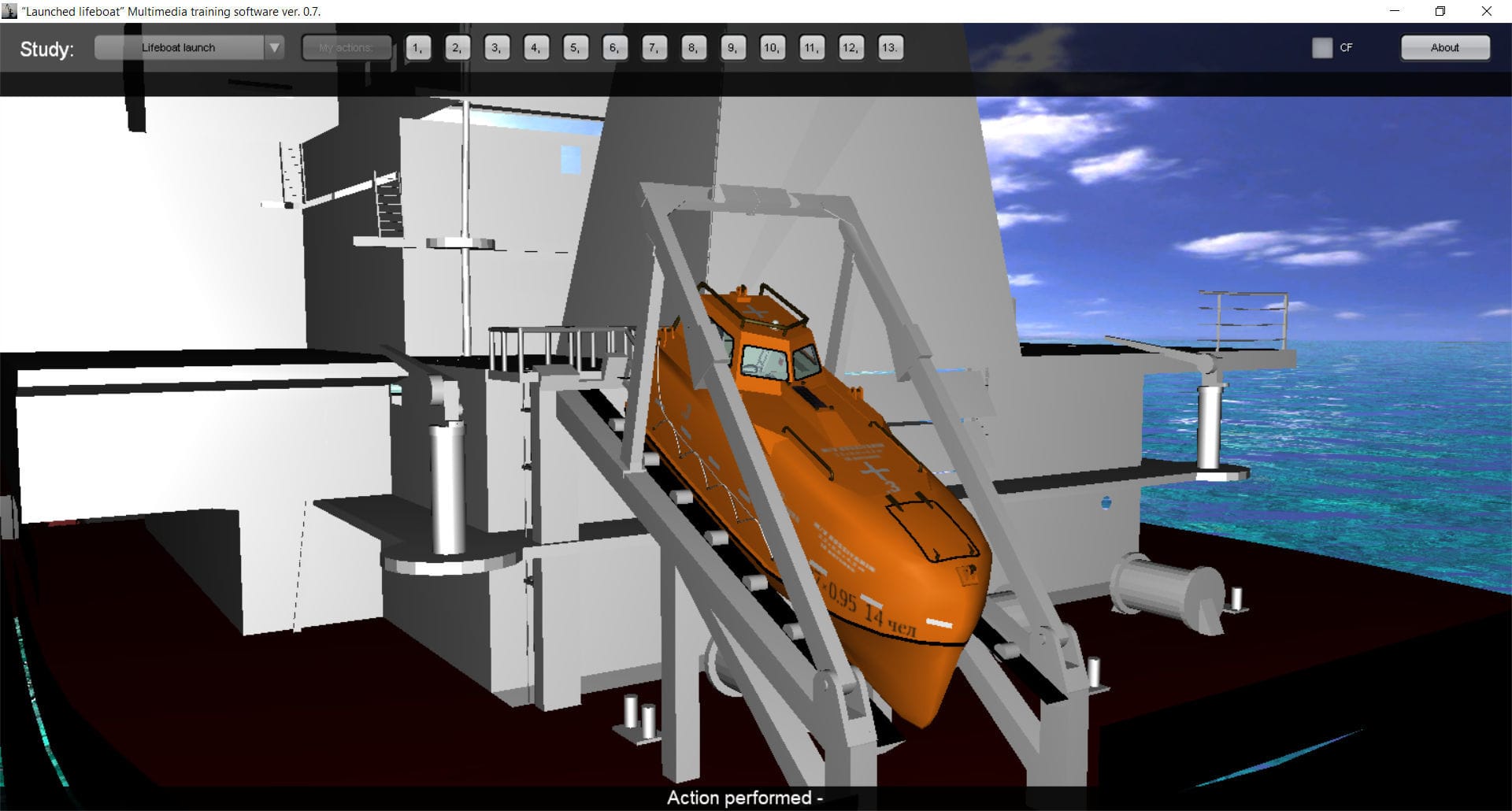 Simulation software - Freefall Lifeboat - STORM SIM - free fall lifeboat / multimedia