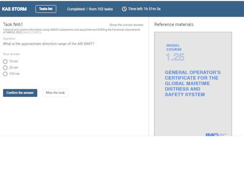 Communication software - KAS GMDSS - STORM SIM - knowledge testing for ...