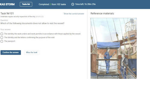 Knowledge testing software - ISPS - STORM SIM - training / port / ISPS