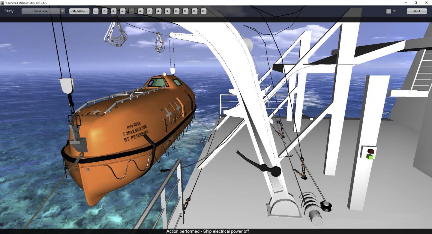 Simulation software - Davit launched Lifeboat - STORM SIM - davit-launched life boat / multimedia