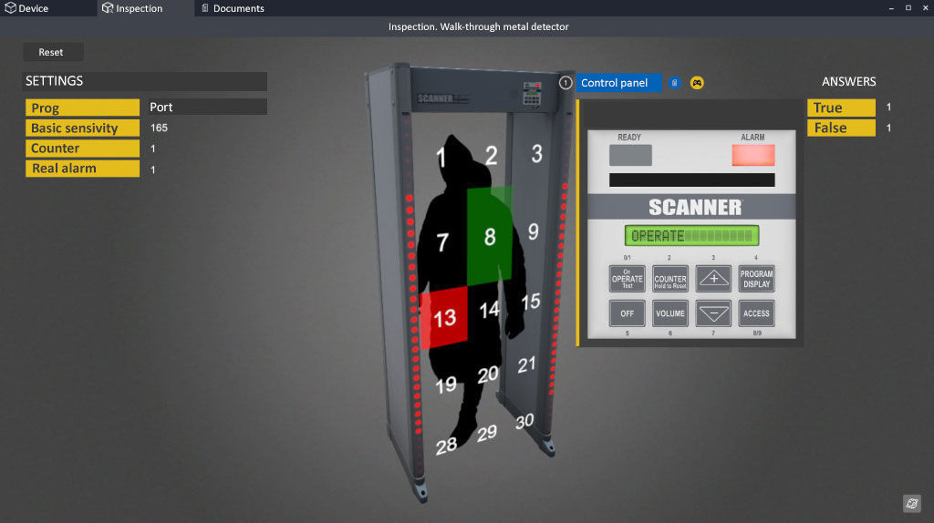 Walk-through metal detector simulator - Walk-through - STORM SIM