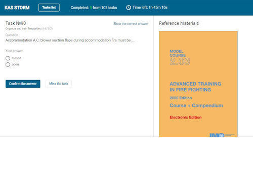 Navigation safety knowledge testing software - KAS Safety - STORM SIM ...