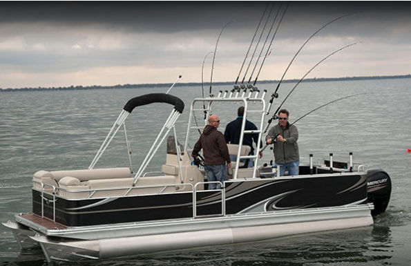 Outboard pontoon boat - SMARTLINER - open / side console / sport-fishing