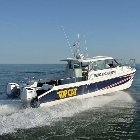 Catamaran cabin cruiser - TOPCAT - Cheetah Marine - outboard / twin ...