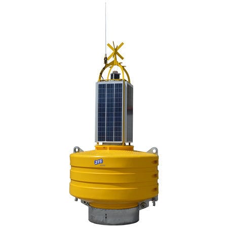 Wave power buoy - JFC Manufacturing Co - yellow / with signal light / solar