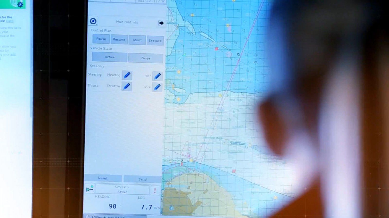 Marine drone control console - ASView - Autonomous Surface Vehicles, UK