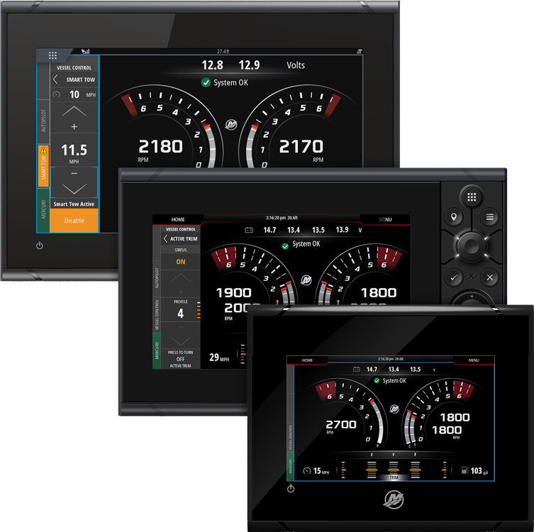 Boat display - VesselView® - Mercury Marine - for engines / touch screen