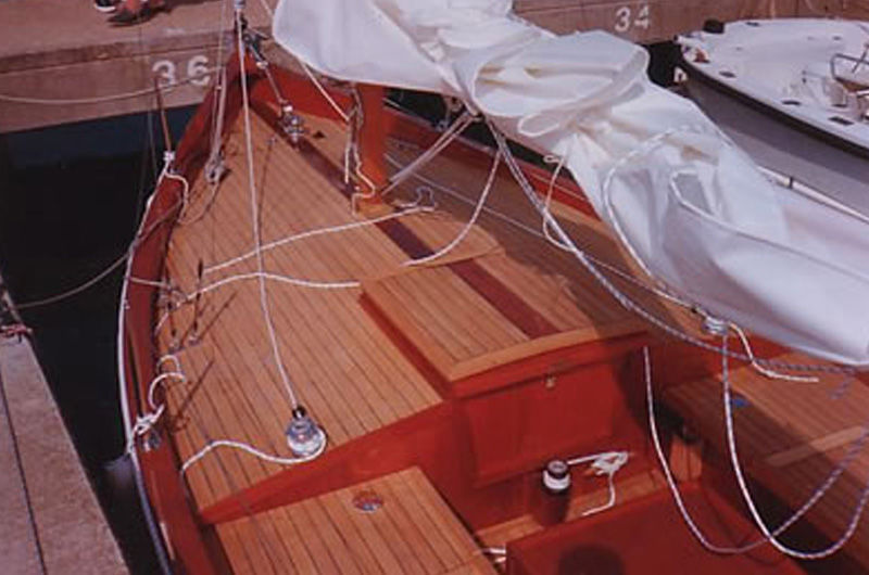 Coastal cruising sailboat - Colombo Leopoldo - open transom / wooden ...