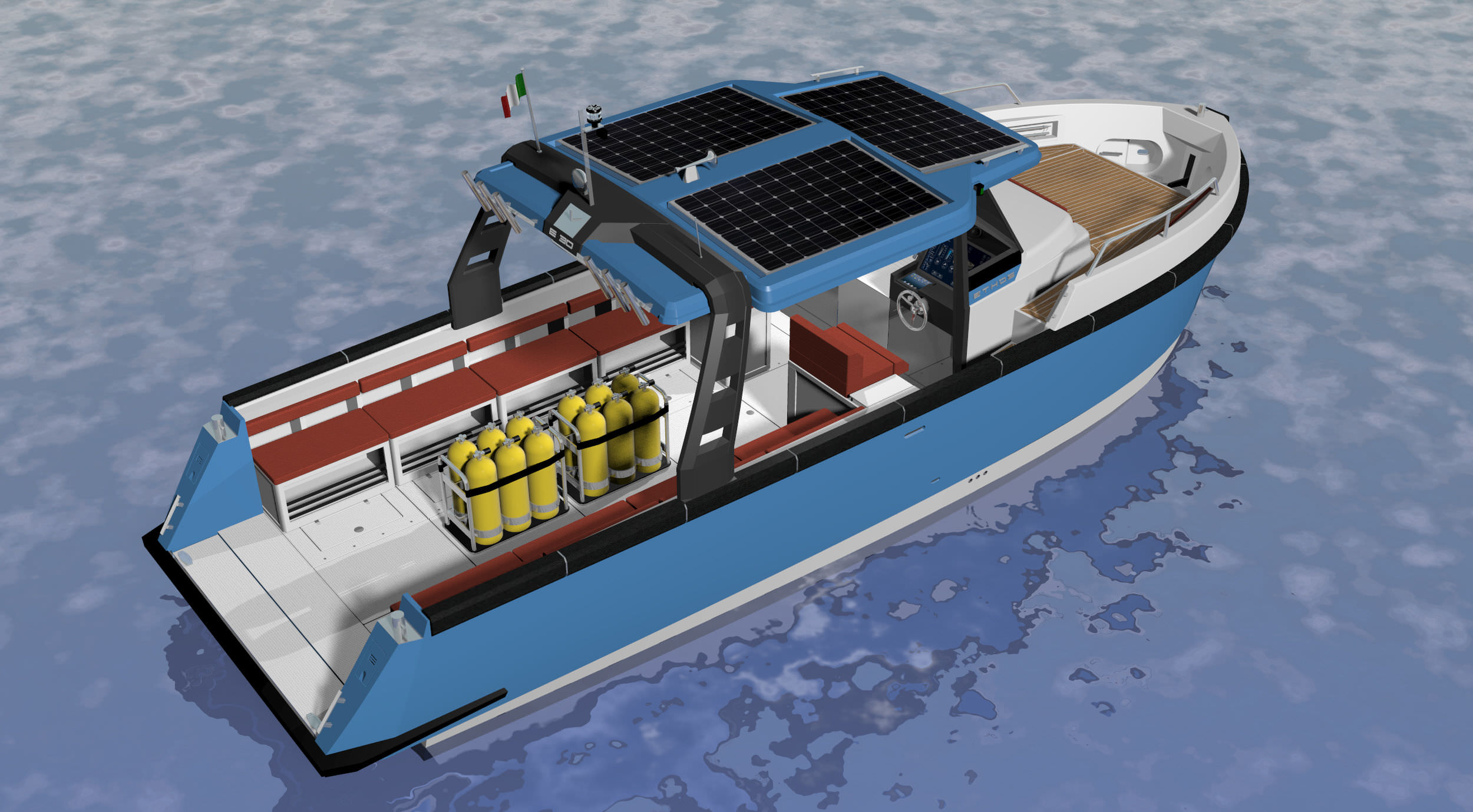 Solar powered express cruiser - EC 30 DIVING - ETHOS - hybrid / dive ...