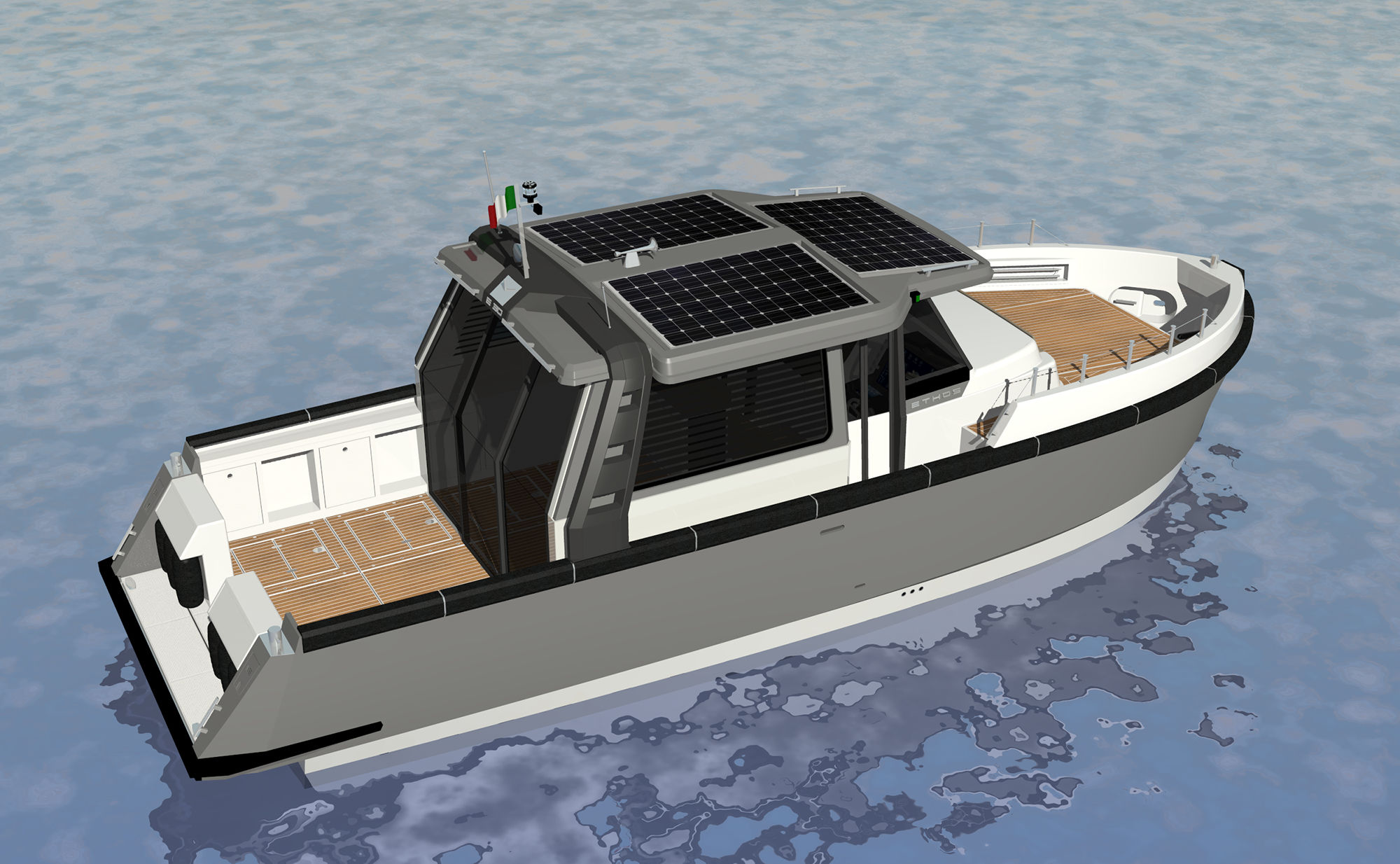 Electro solar express cruiser - EC 30 CABIN - ETHOS - hybrid / downeast ...