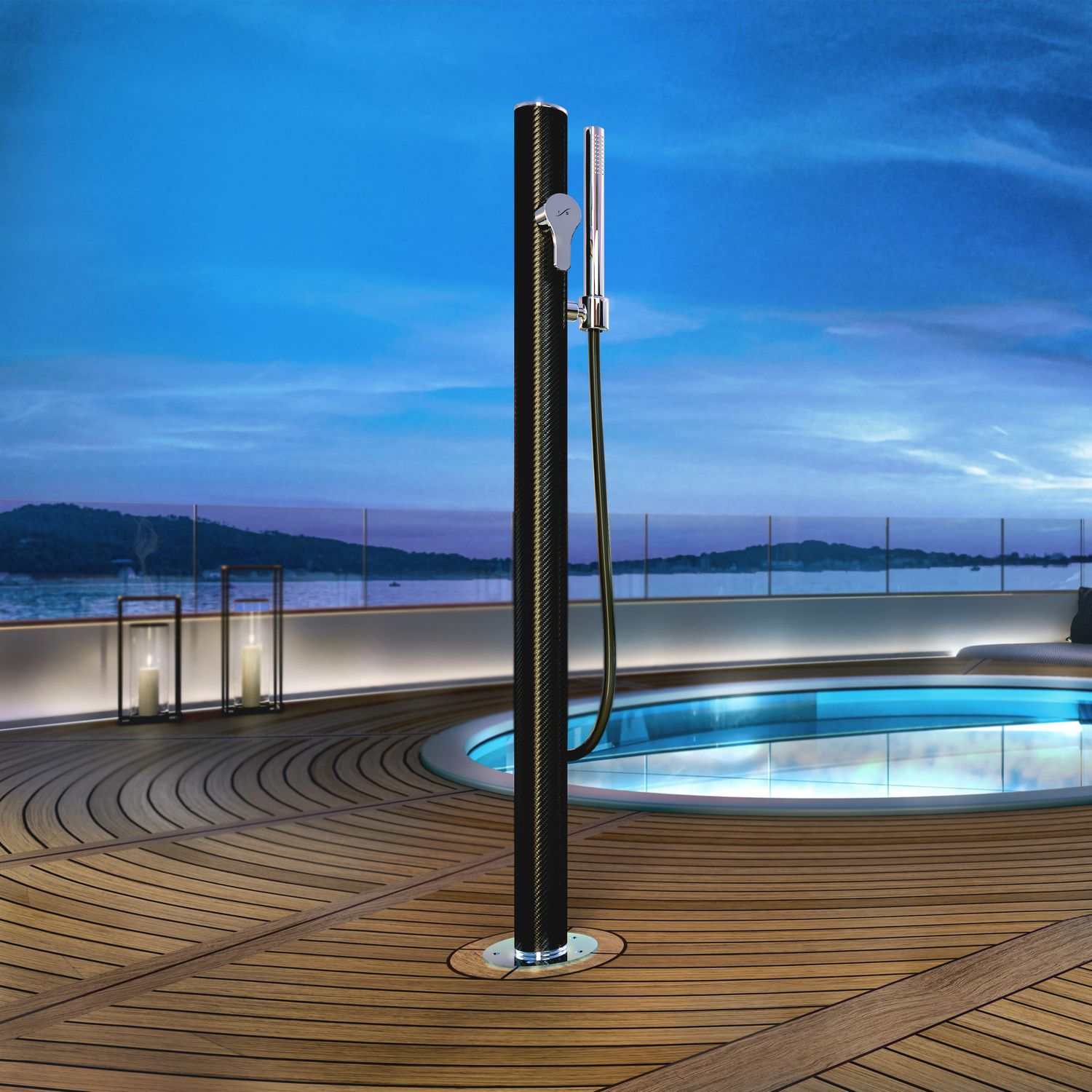 Yacht shower - TELEFONO CARBON M - Inoxstyle - stainless steel / for ...