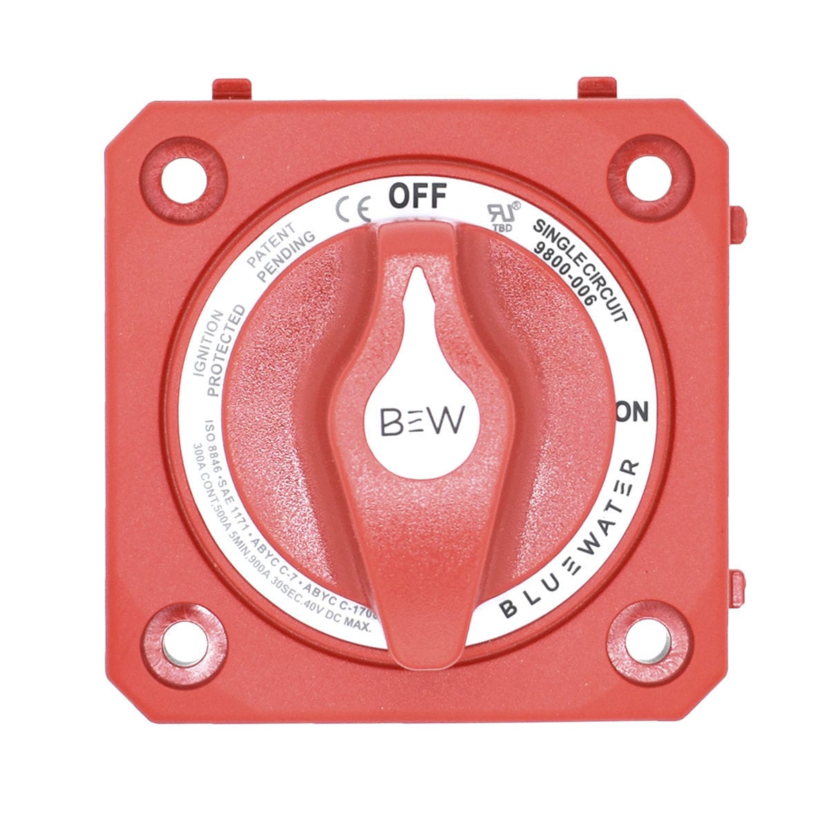 Single-pole battery switch - 9800-006-10 - BlueWater Enterprises
