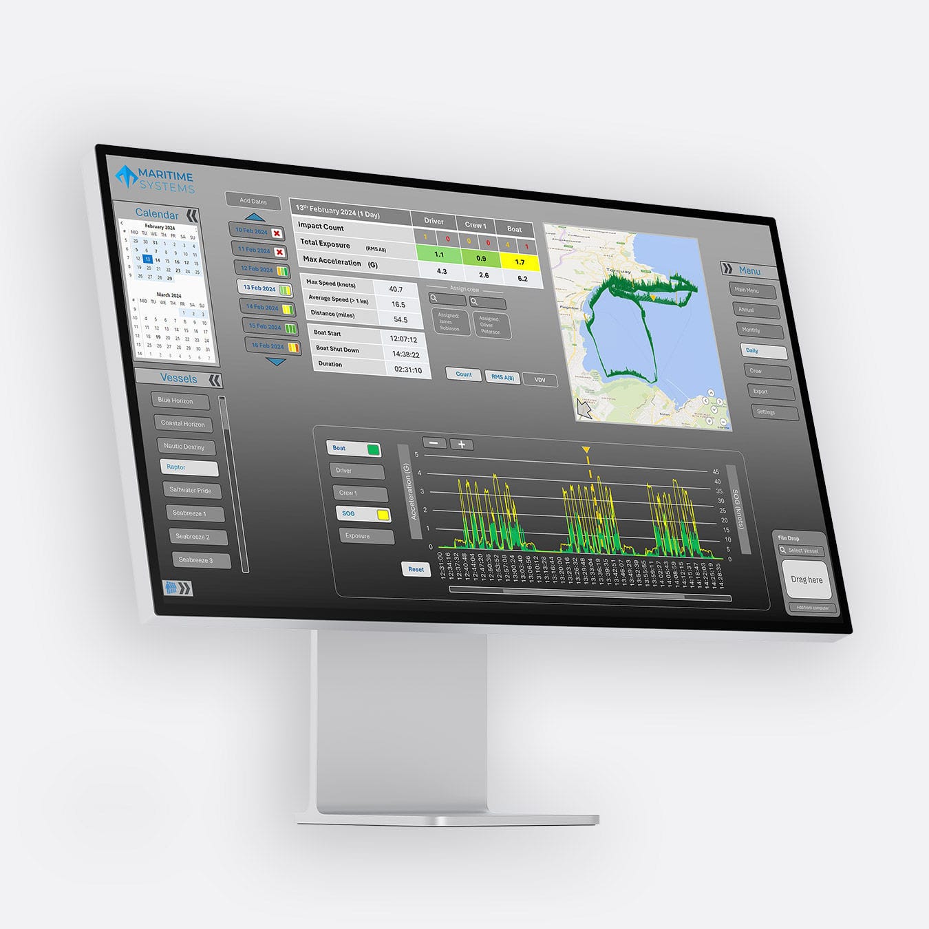 Monitoring software - VIMMS Pro - Shockwave Seats - for boat