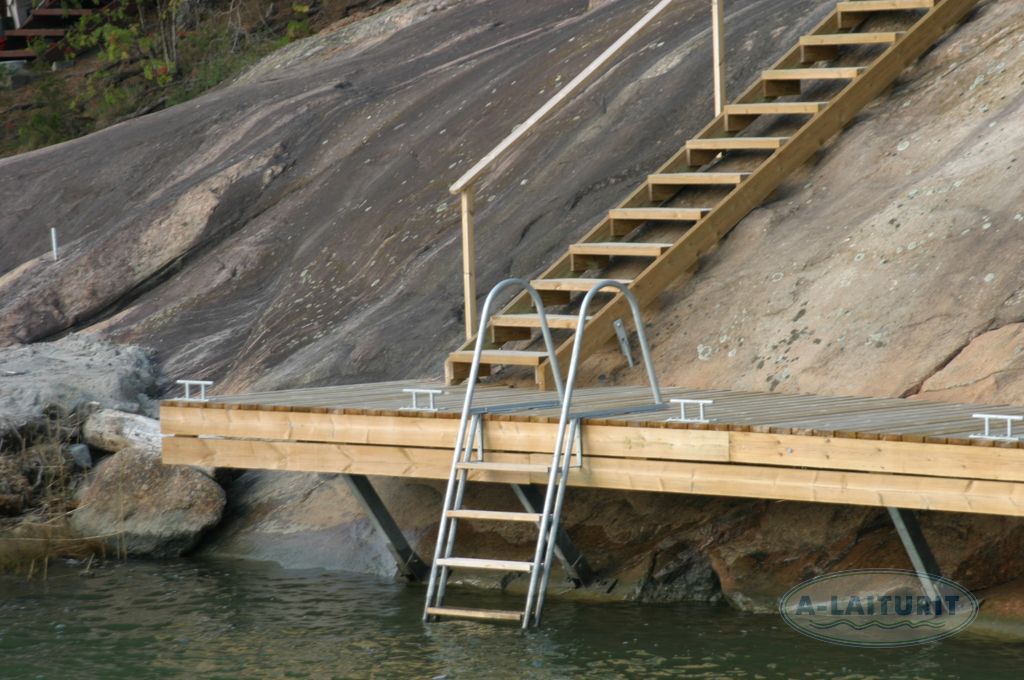 Swim ladder - 081050 - A-Marinas - for docks / immersed / stainless steel