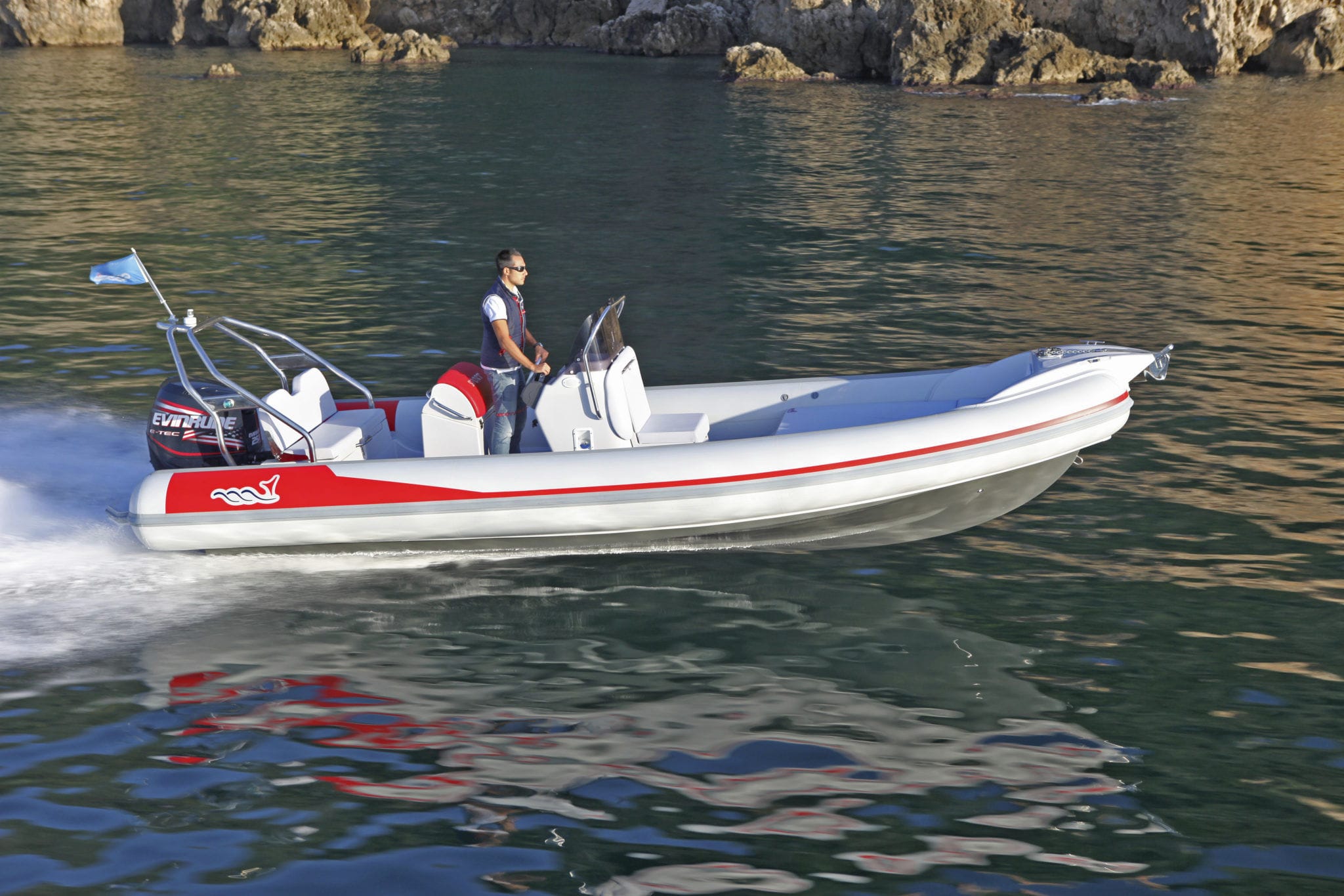 Outboard inflatable boat - MV 770 - MVMARINE SRL - rigid / center ...