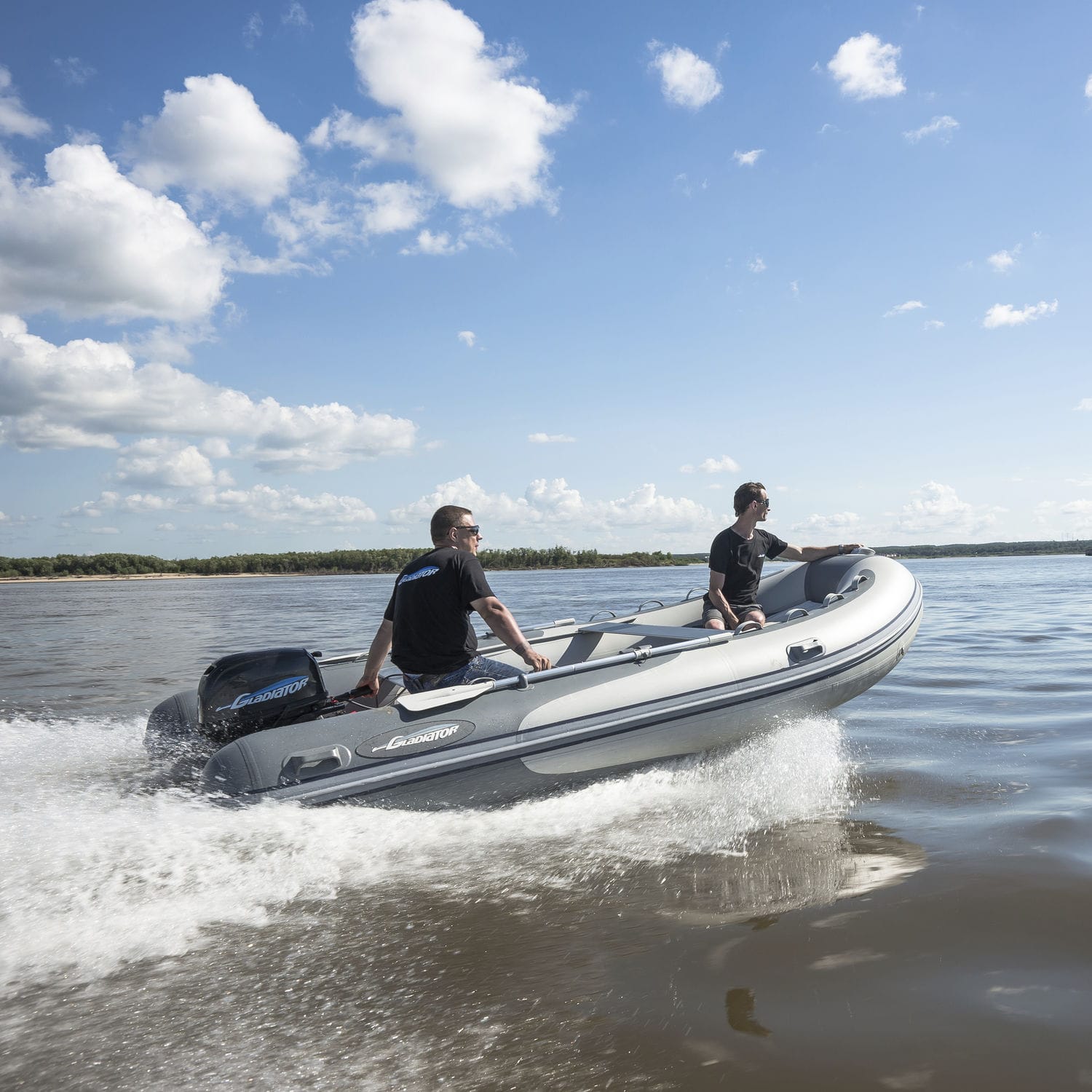 Outboard inflatable boat - 350 AL - BS Marine - RIB / open / aluminum
