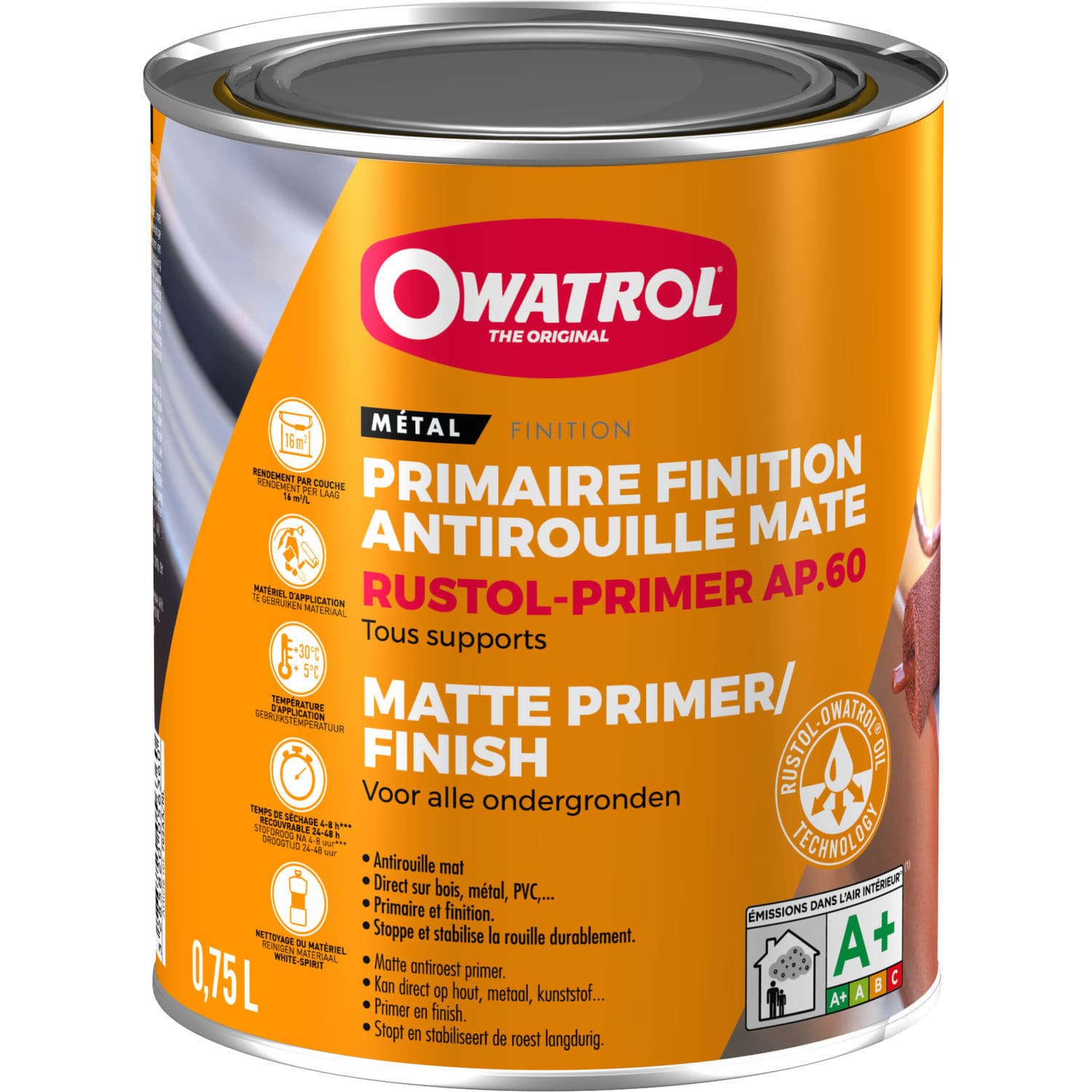 Boat primer - RUSTOL AP 60 - DURIEU GROUP - for metal / anti-rust
