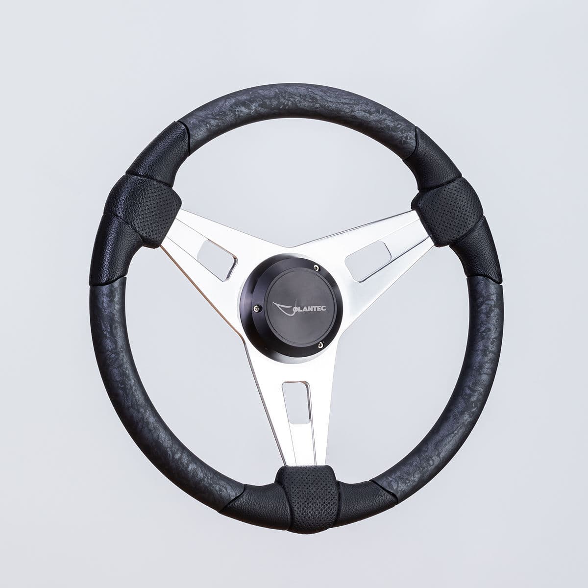 Polyurethane-coated power boat steering wheel - SW0041 pol/blk-burl ...