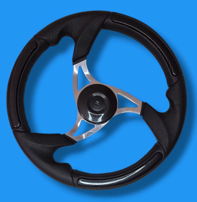 Aluminum power boat steering wheel - SSS04 - Volantec OOD - black