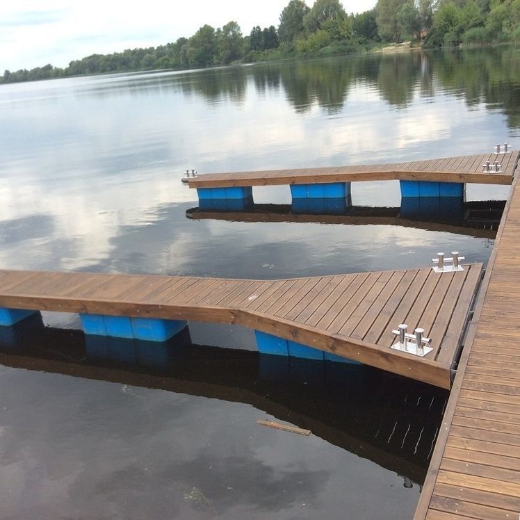 Galvanised steel dock finger - W740 - UHP - wood