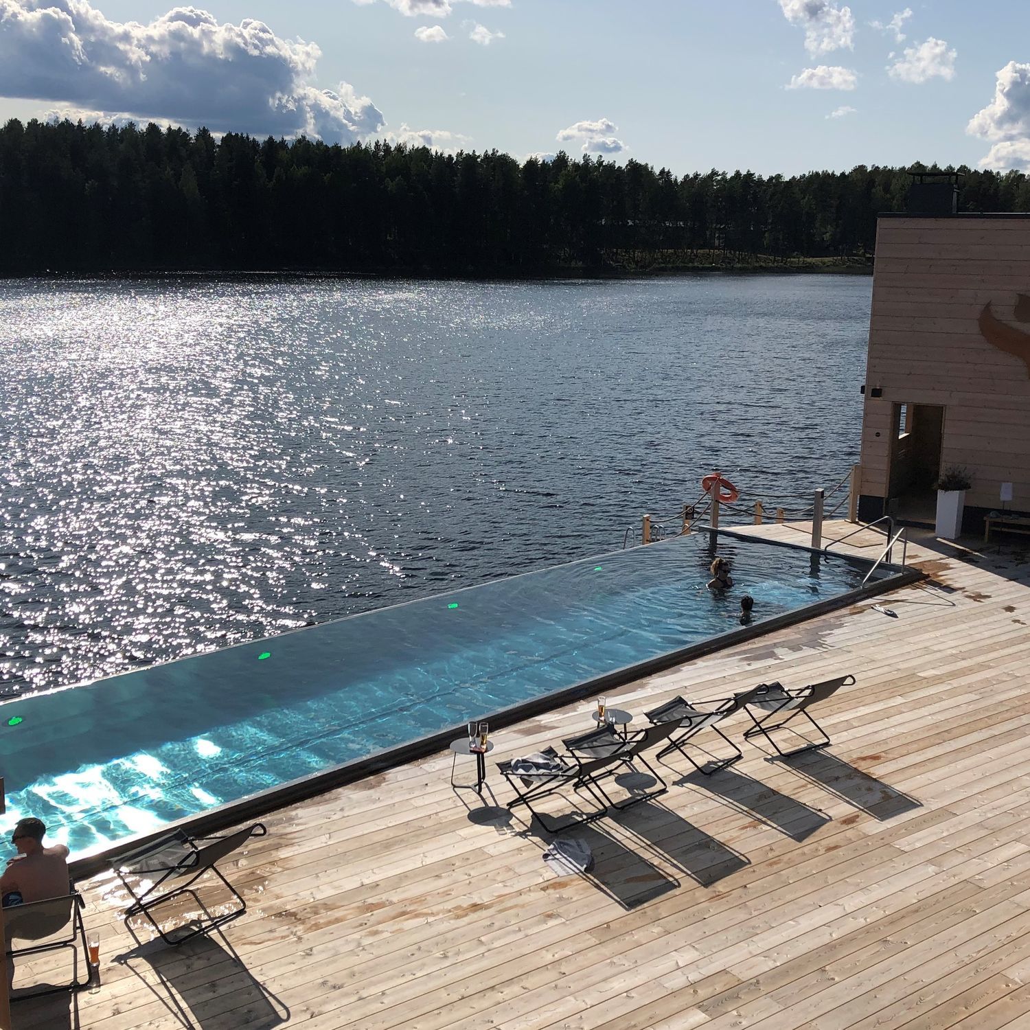Floating swimming pool - Stainless Steel - BLUET FLOATING SOLUTIONS