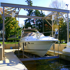 Boat lift - Cantilever - R & J Machine - dock-mounted / aluminum