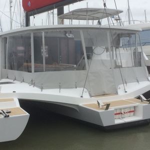 Power boat cockpit enclosure - hel-44-fer-desc-cock - TTOP Nautic - for ...