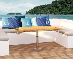 Boat table - Luna T - Mia Marin - folding / adjustable / teak