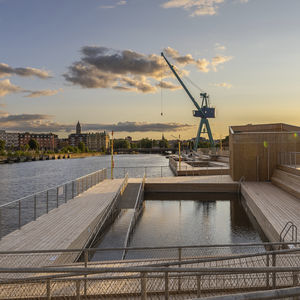 Floating swimming pool - BLUET FLOATING SOLUTIONS - heated