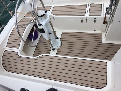 Synthetic teak boat decking - Twin - Deckfab - non-slip / PVC / custom-made