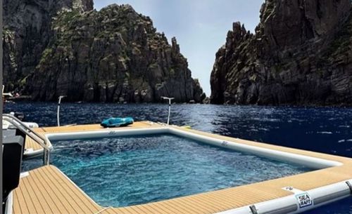 Floating swimming pool - 1 air-chamber - SEARAFT - custom-made